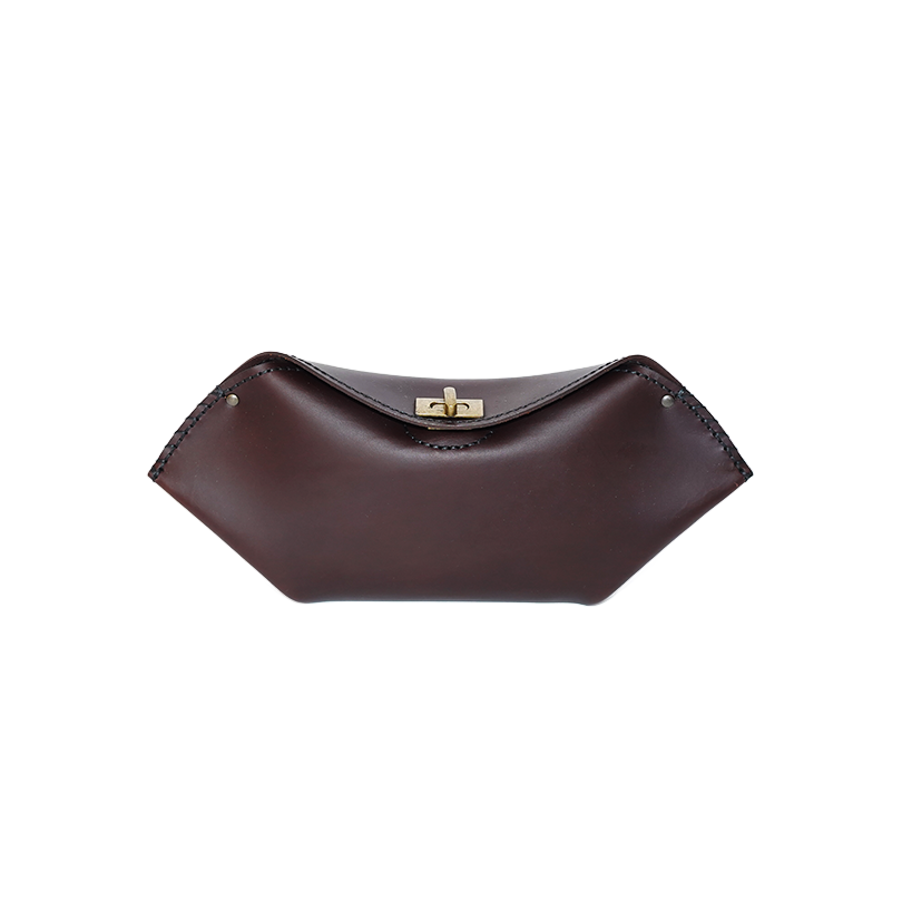 Handmade Dark Brown Shell Leaf Leather Clutch Bag – SETOR LORD ATTIVOR